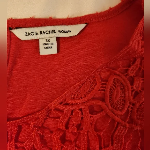 Zac & Rachel | Tops | Zac Rachel Red Textured 3x Blouse | Poshmark